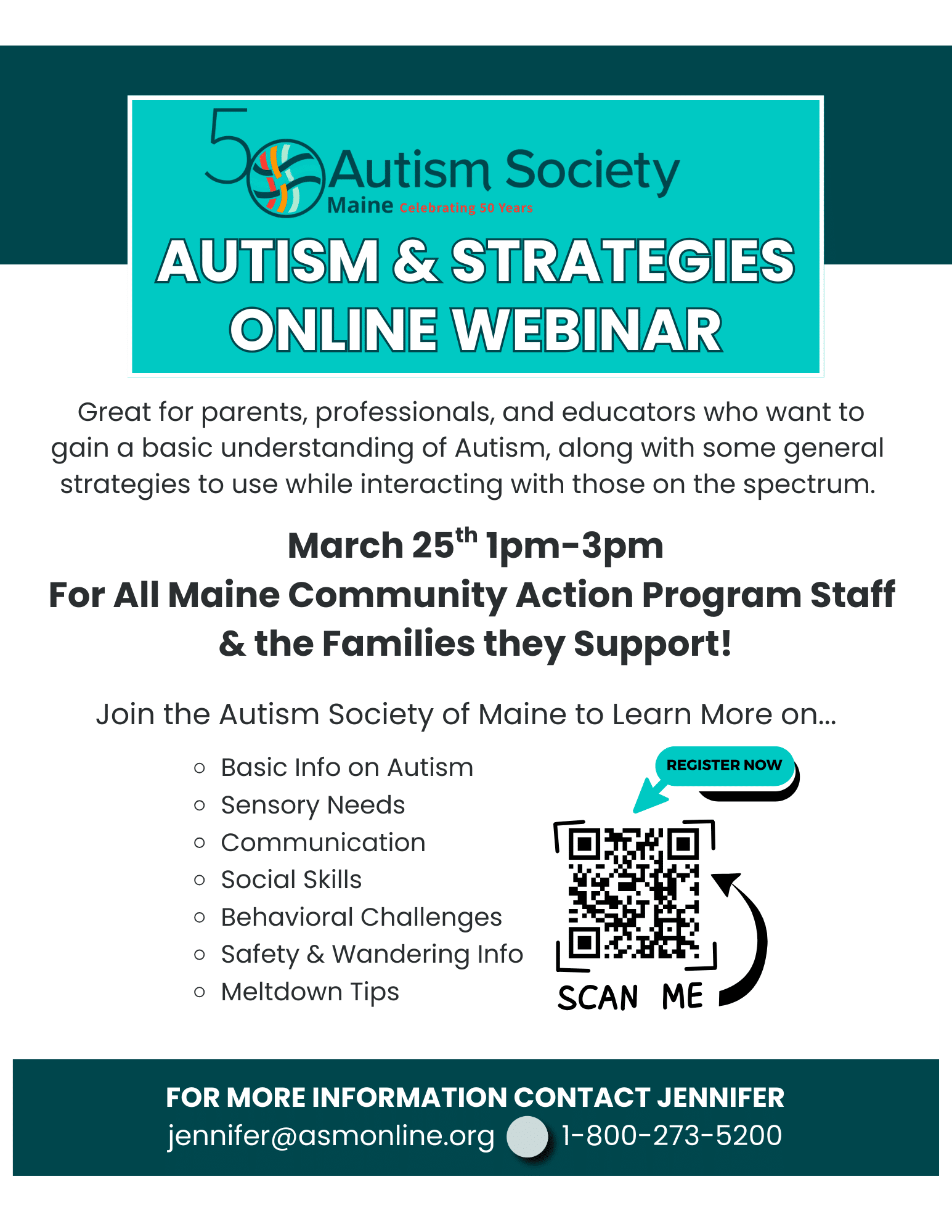 Autism Society of Maine - Free Training 3.25.26 - Maine Community ...